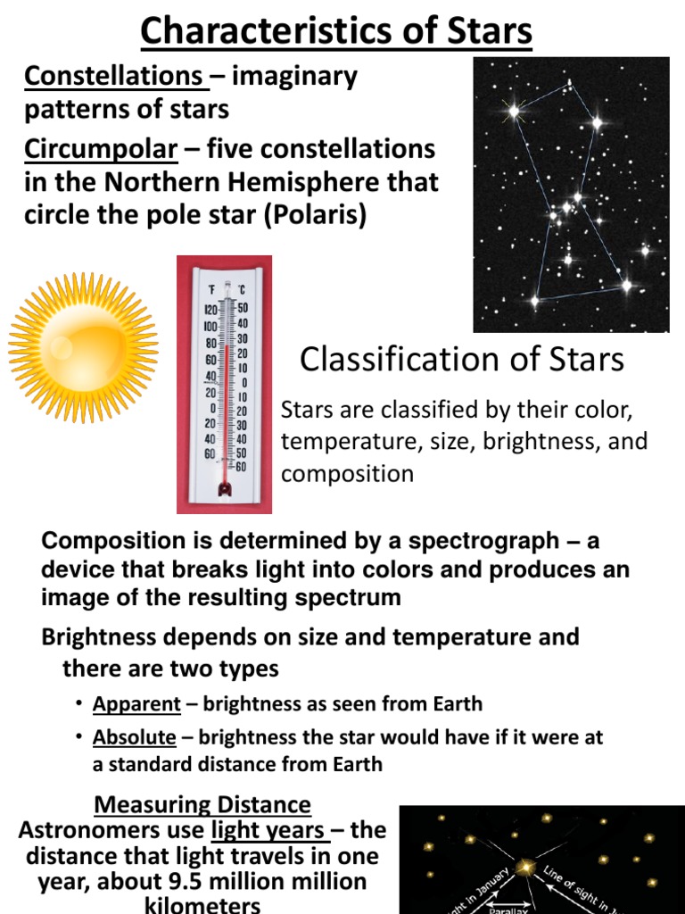 Classification and Characteristics of Stars | PDF