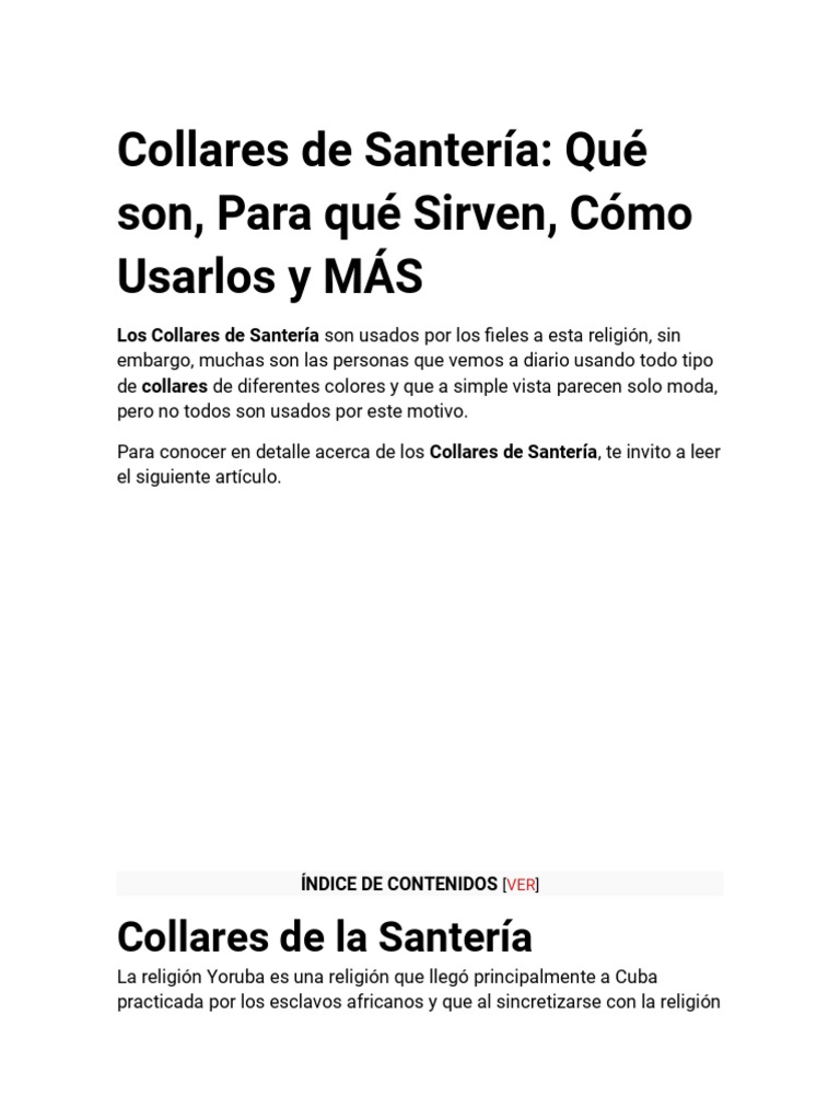 Santeria | PDF | Santeria