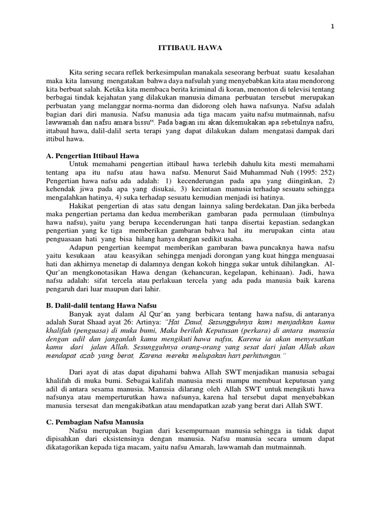 Ittiba'ul Hawa | PDF