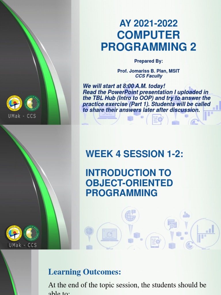 Computer Programming 2: Prepared By: Prof. Jomariss B. Plan, MSIT | PDF ...