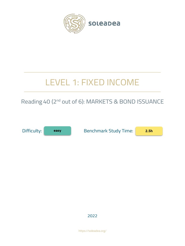 Notes Cfa Fixed Income R40 | PDF | Bonds (Finance) | Securitization