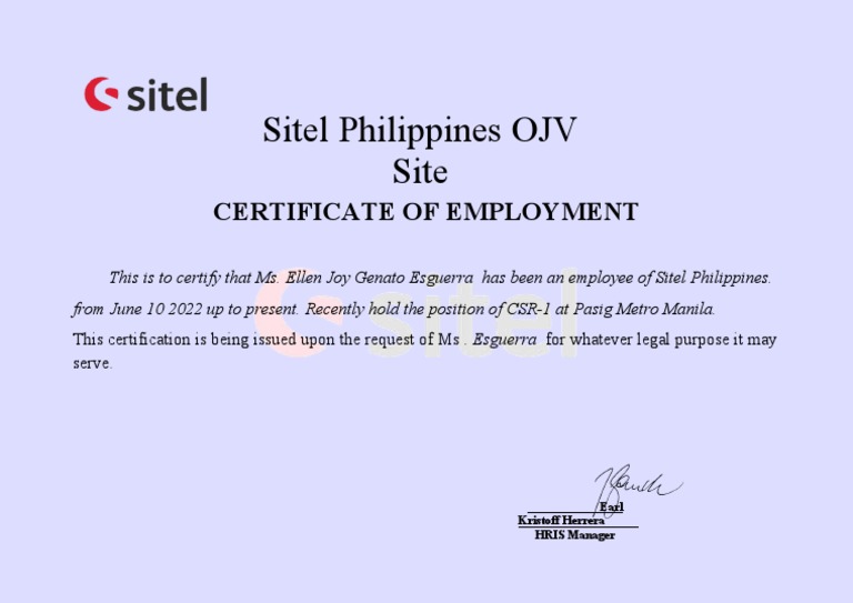 Sitel Philippines OJV Site | PDF