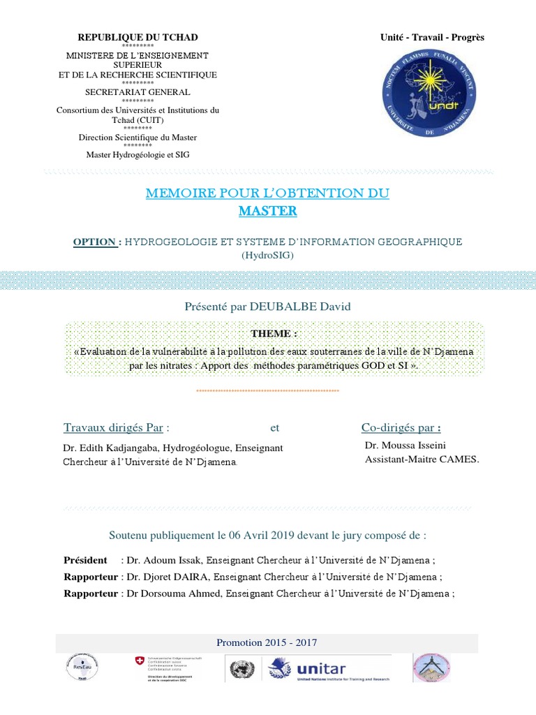 Memoir Master - HydroSIG - Deubalbe David VF | PDF | Climat | la pollution