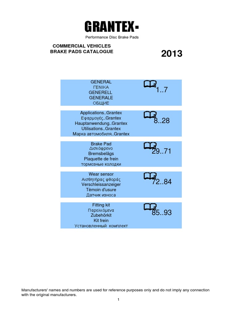 vlad - Grantex каталог колодки тормозные | PDF