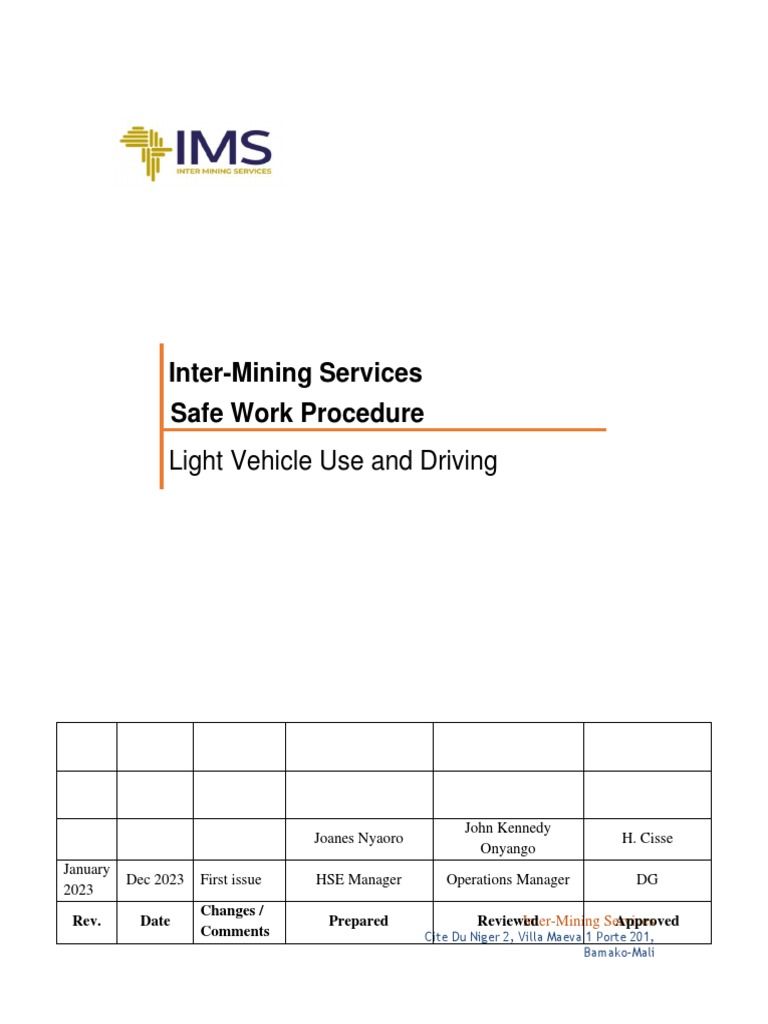 Light Vehicle Safety Procedures Guide | PDF | Traffic | Traffic Collision