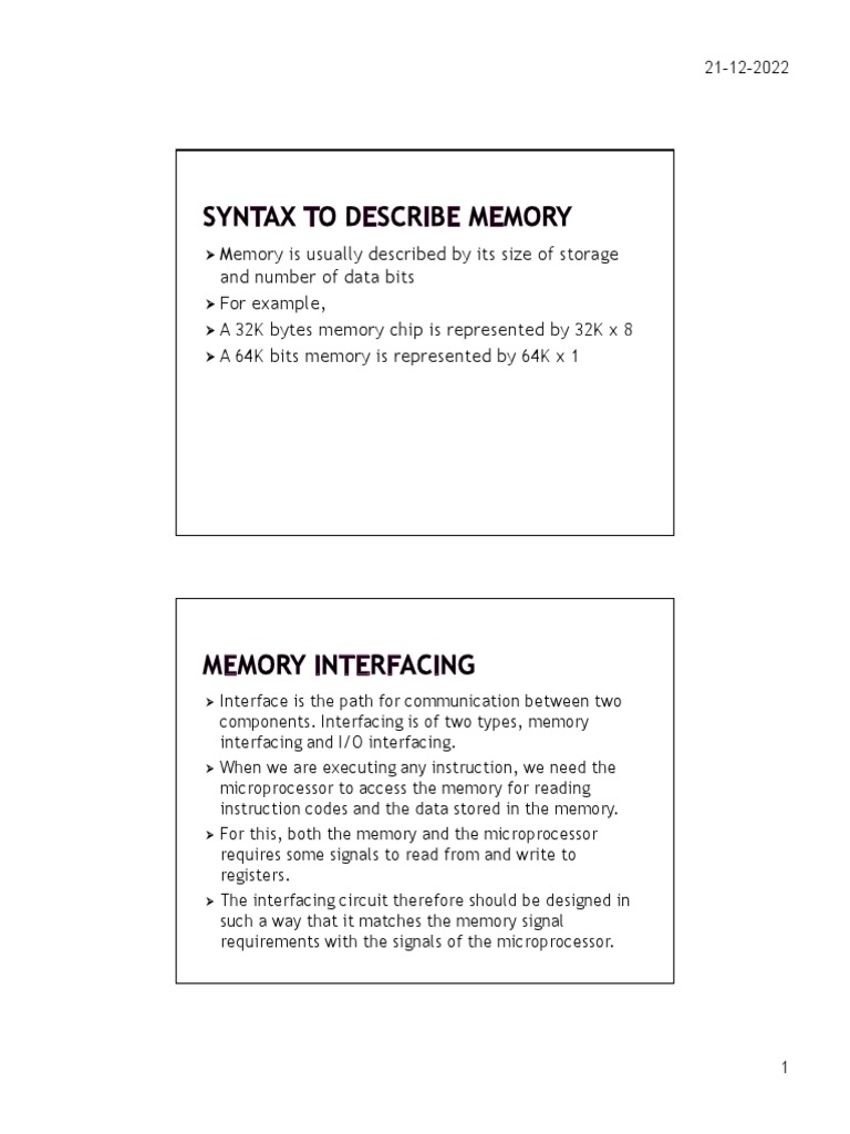 Memory Interfacing | Download Free PDF | Computer Memory | Random ... Memory Interfacing | Download Free PDF | Computer Memory | Random ...