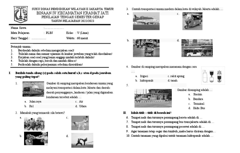Soal PLBJ PTS 2 (Untuk ABK) | PDF