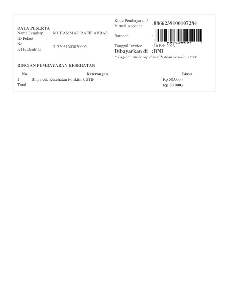 MUHAMMAD RAFIF ABBAS - Invoice - Kesehatan PDF | PDF | Pengelolaan ... MUHAMMAD RAFIF ABBAS - Invoice - Kesehatan PDF | PDF | Pengelolaan ...