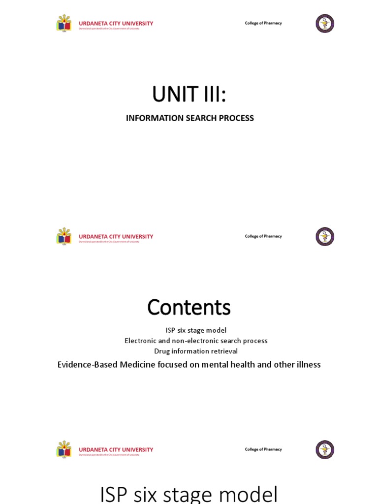 Unit 3. Information Search Process | PDF | Libraries | Pharmacy