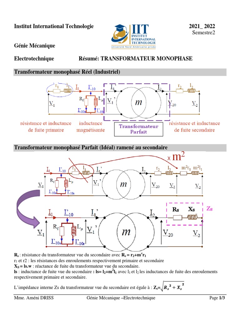 Resume Transformateur PDF | PDF | Transformateur électrique | Électronique
