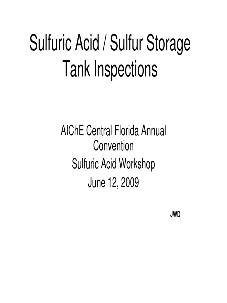 Sulfuric Acid Sulfur Storage Tank Inspections | Download Free PDF ...