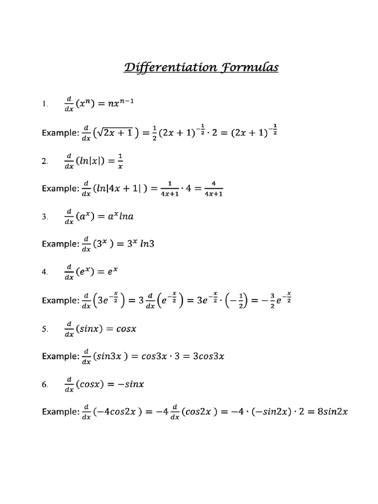 Formulas With Some Examples PDF | PDF