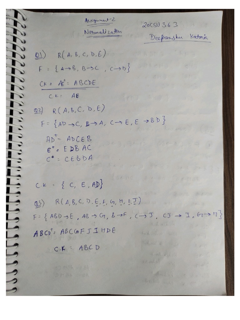 Assignment 2 Normalization Dbms Pdf