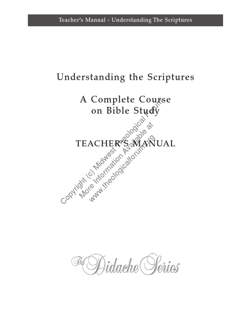 Understanding The Scriptures A Complete Course On Bible Study | PDF ...