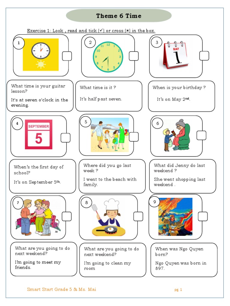 Grade 5 Smart Start Theme 6 Exercises | PDF