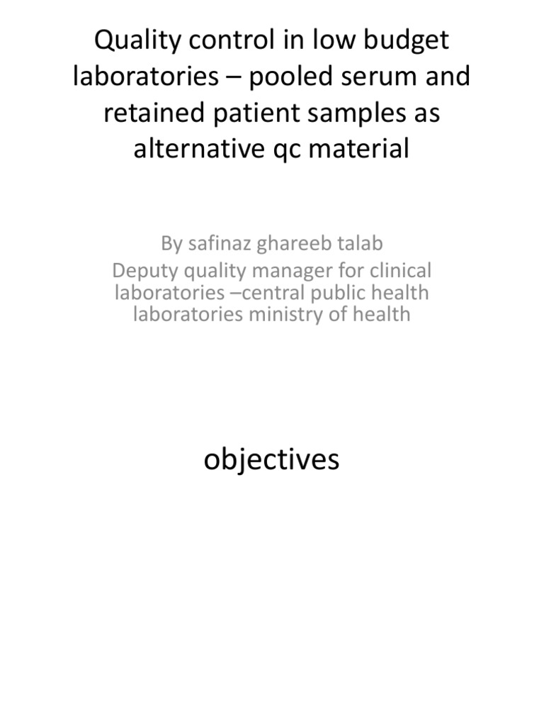 Low-Budget Lab QC Strategies | PDF | Assay | Standard Deviation