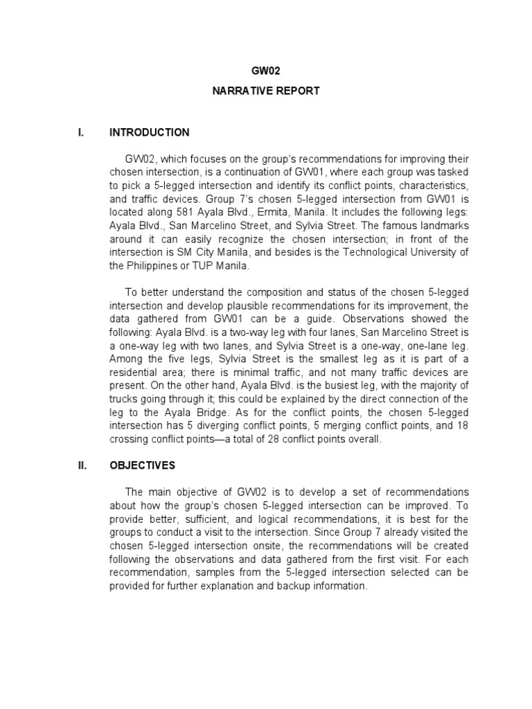 CE122 2 GW02 Narrative Report | PDF | Traffic Light | Traffic