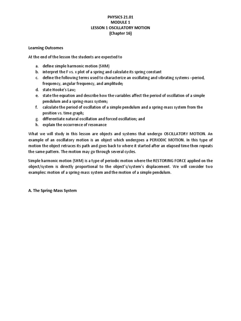 Understanding Simple Harmonic Motion | PDF | Oscillation | Damping