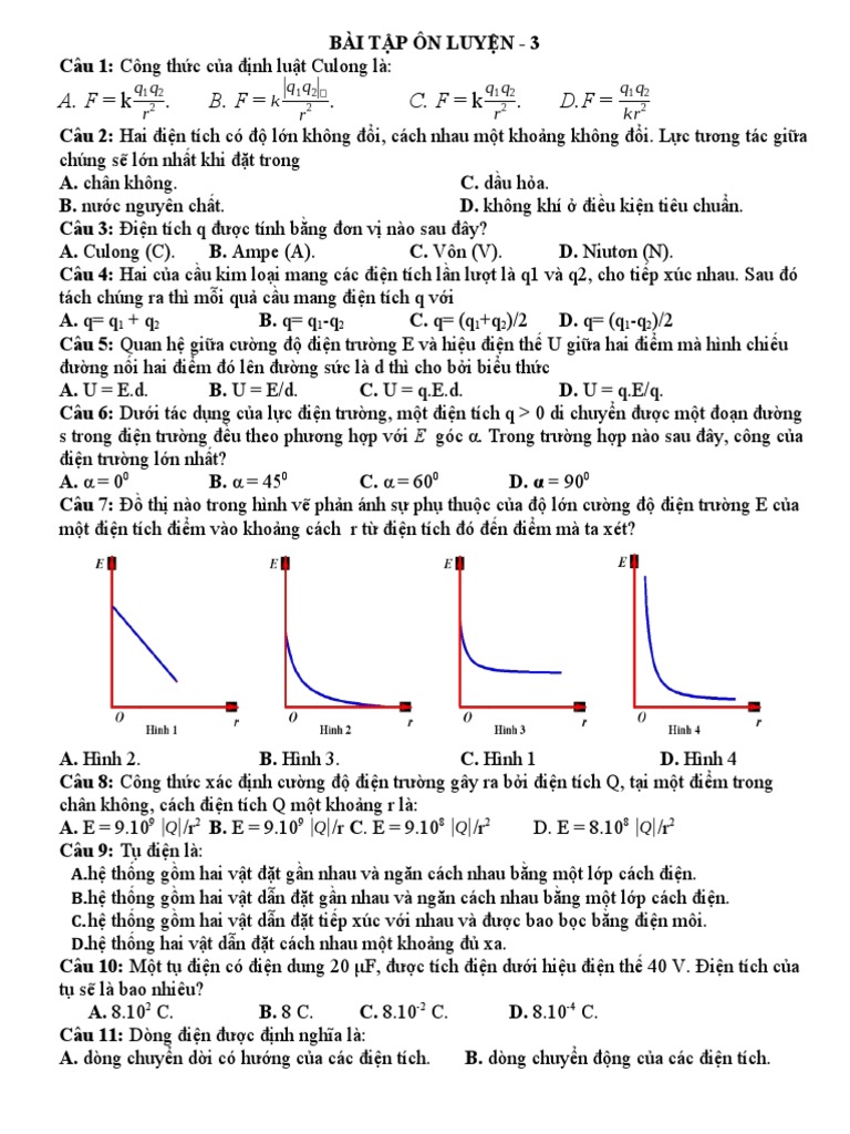 Bài tập ôn luyện 3 CK1 | PDF