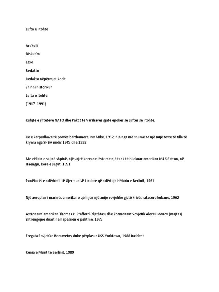 Lufta e Ftohte | PDF