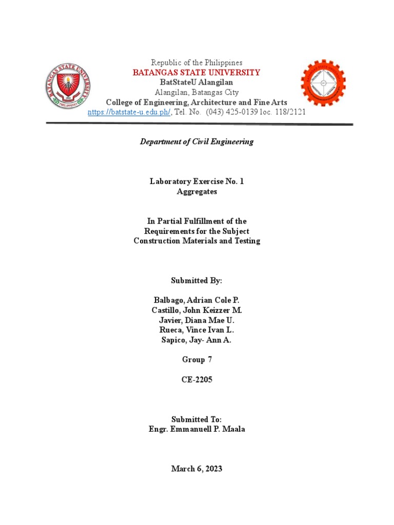 CMT Lab Group 7 1 | PDF | Concrete | Physical Sciences