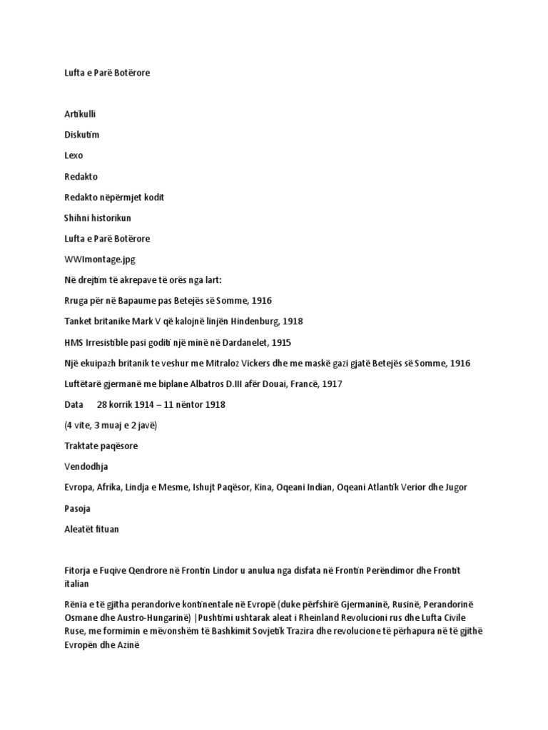 Lufta e Pare Boterore | PDF
