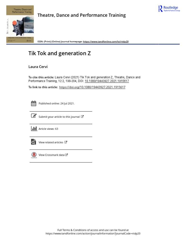 Tik Tok and Generation Z | PDF | Dances | Choreography