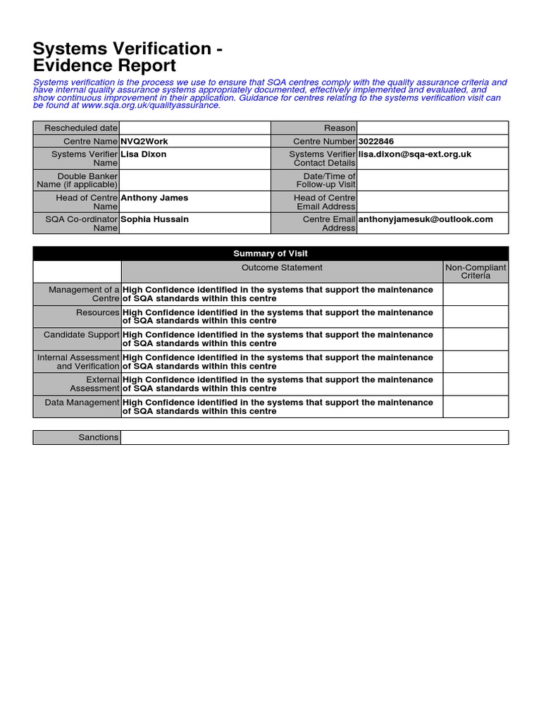 Systems Verification Evidence Report - 3022846 - NVQ2Work - 25012019 ...