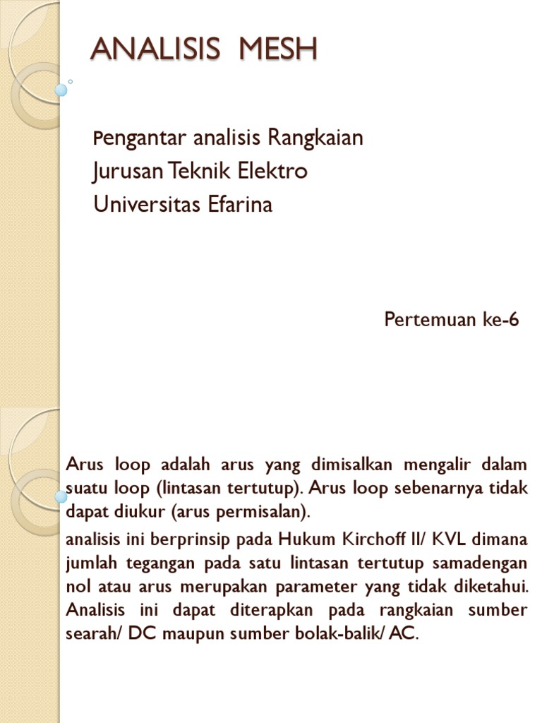 Analisis Mesh Rangkaian Listrik | PDF | Metode & Bahan Ajar
