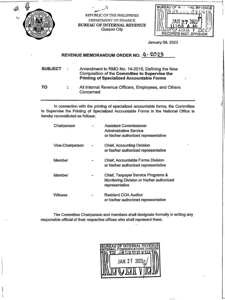 RMO No. 4-2023 | PDF