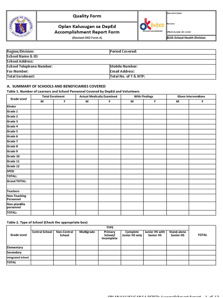 Revised Okd Form A | PDF | Dentistry | Health Care