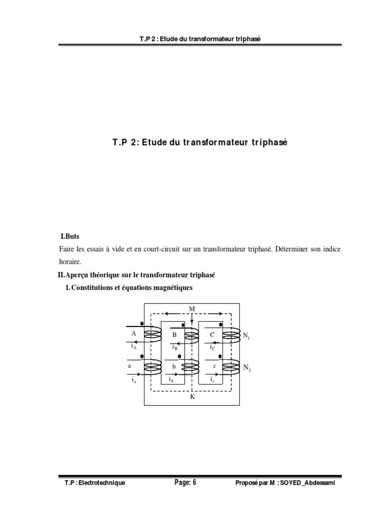 TP 2 Etude Transformateur Triphase - 2 PDF | PDF | Transformateur électrique | Puissance (physique)
