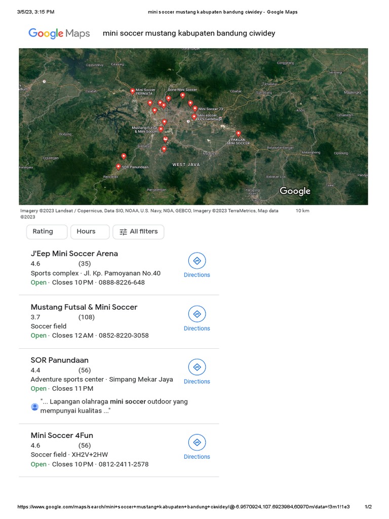 Mini Soccer - Google Maps | PDF