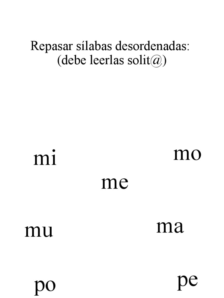 Lectura M S L P Palabras - Reforzamiento | PDF