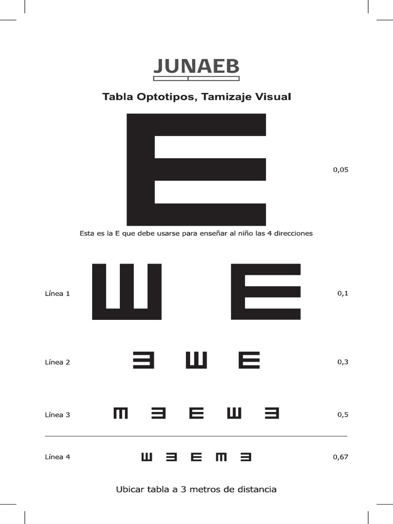 Tabla Snellen Abreviada PDF | PDF