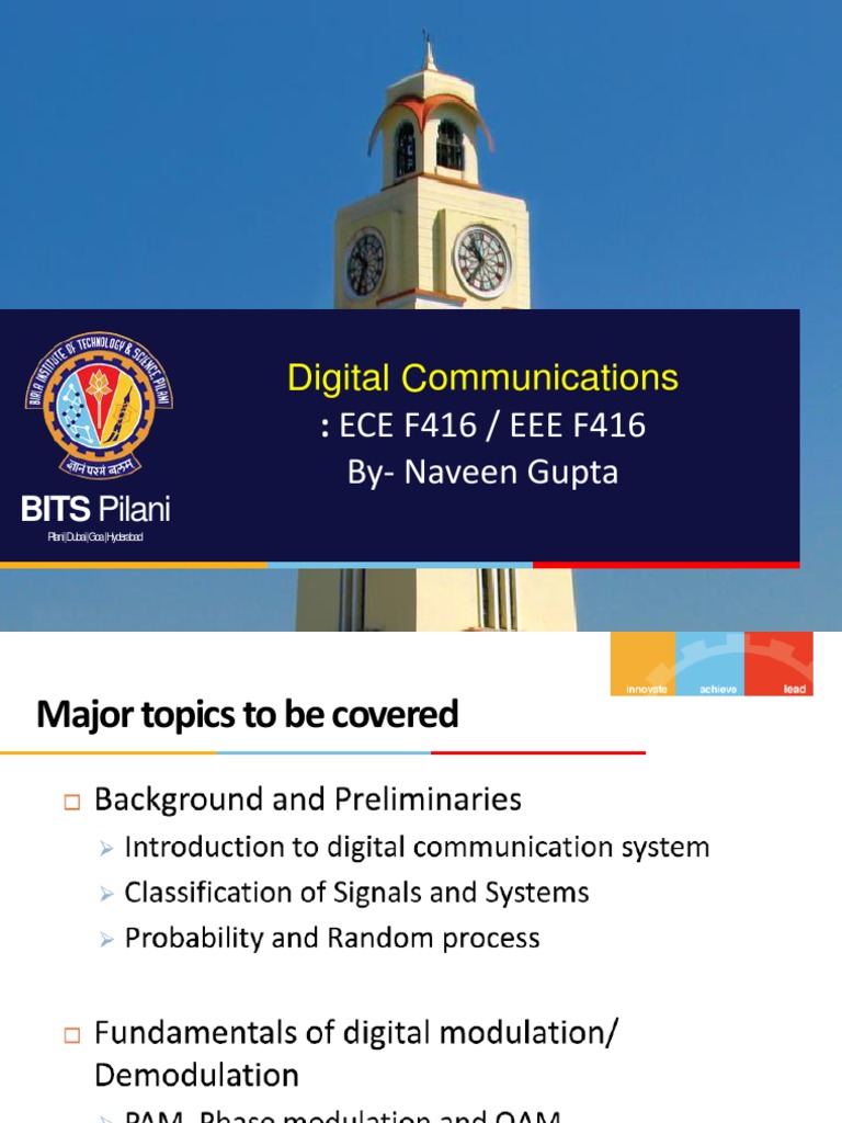 1 Digicom - Lect1 | PDF | Modulation | Bit