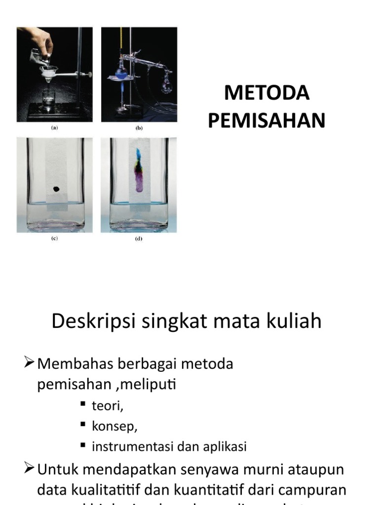 Pertemuan 1 Pendahuluan Metode Pemisahan | PDF