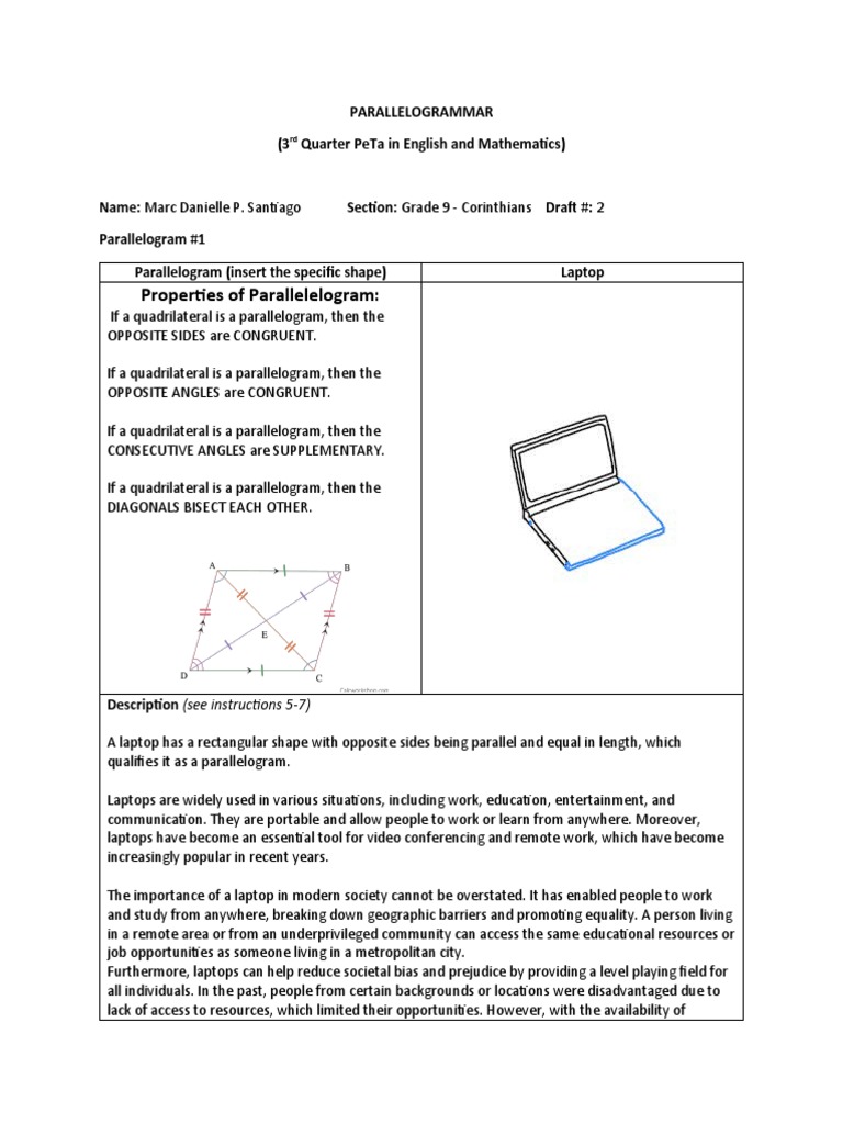 PARALLELOGRAMMAR Template | PDF | Rectangle | Elementary Geometry