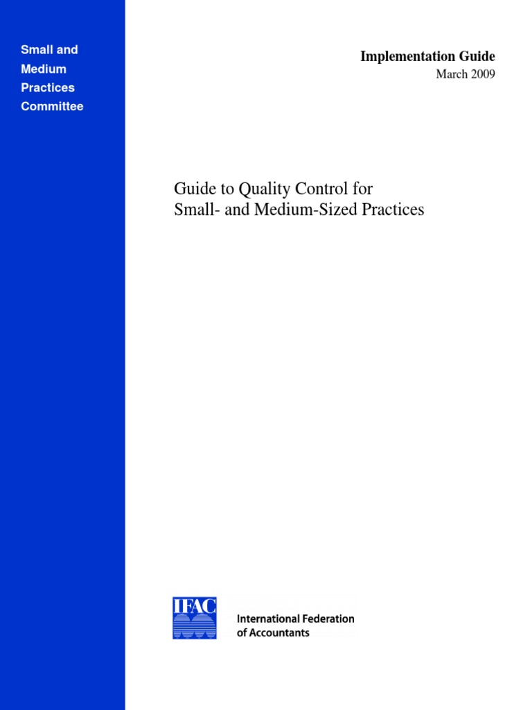IFAC Guide To Quality Control For SMPs | PDF | Audit | Financial Statement