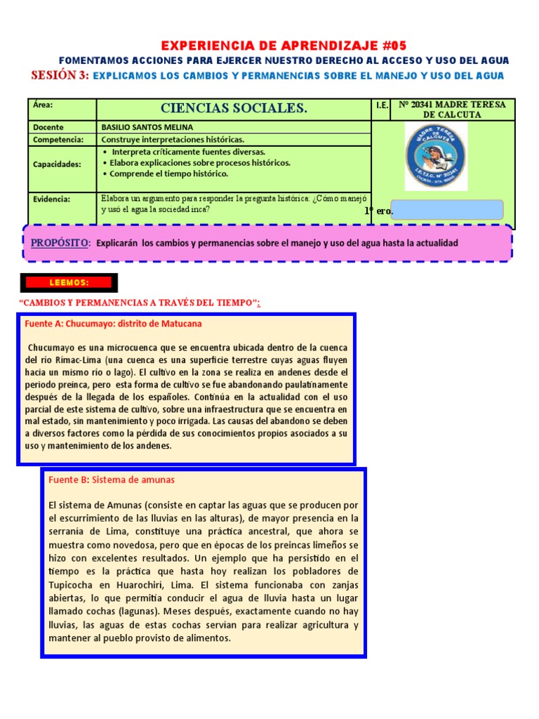 Guía 3 1°ccss | PDF | Agua | Lima