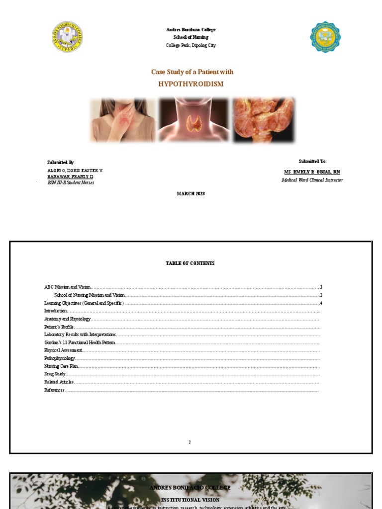Hypothyroidism Case Study | PDF | Thyroid Stimulating Hormone | Thyroid