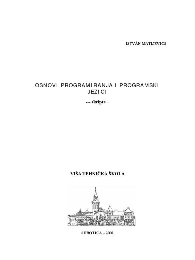Osnovi Programiranja I Program Ski Jezici | PDF
