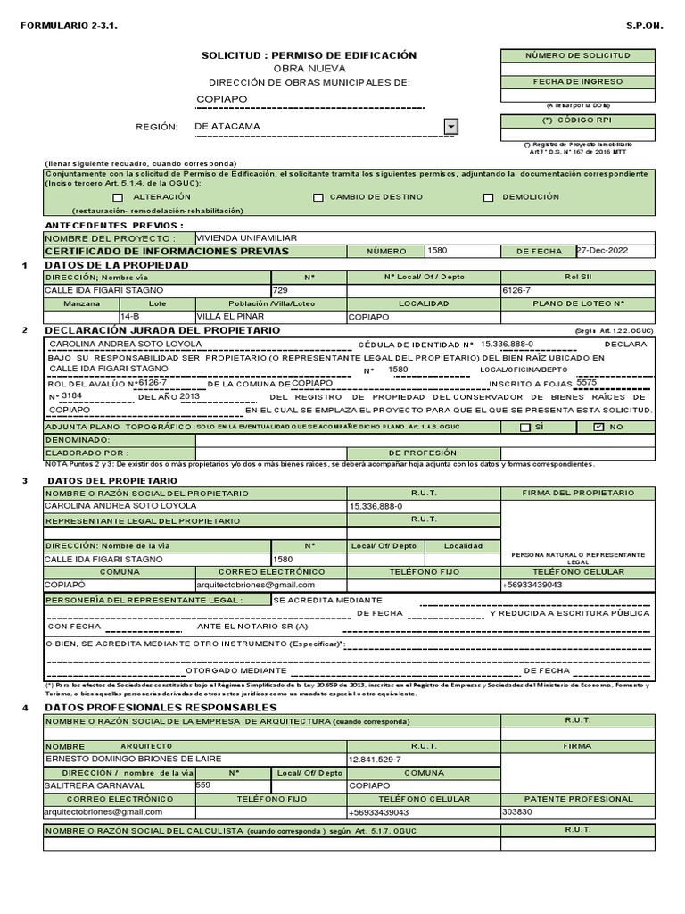 Solicitud de Permiso de Edificación | PDF | Ascensor