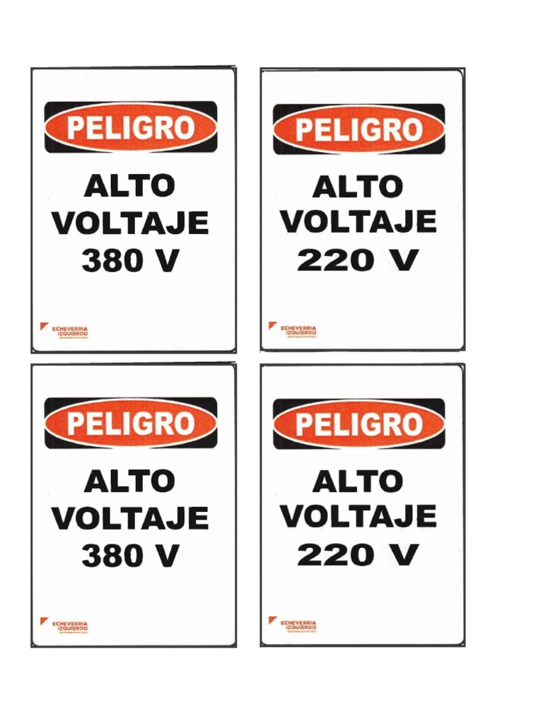 peligro alto voltaje 220v 380v | PDF