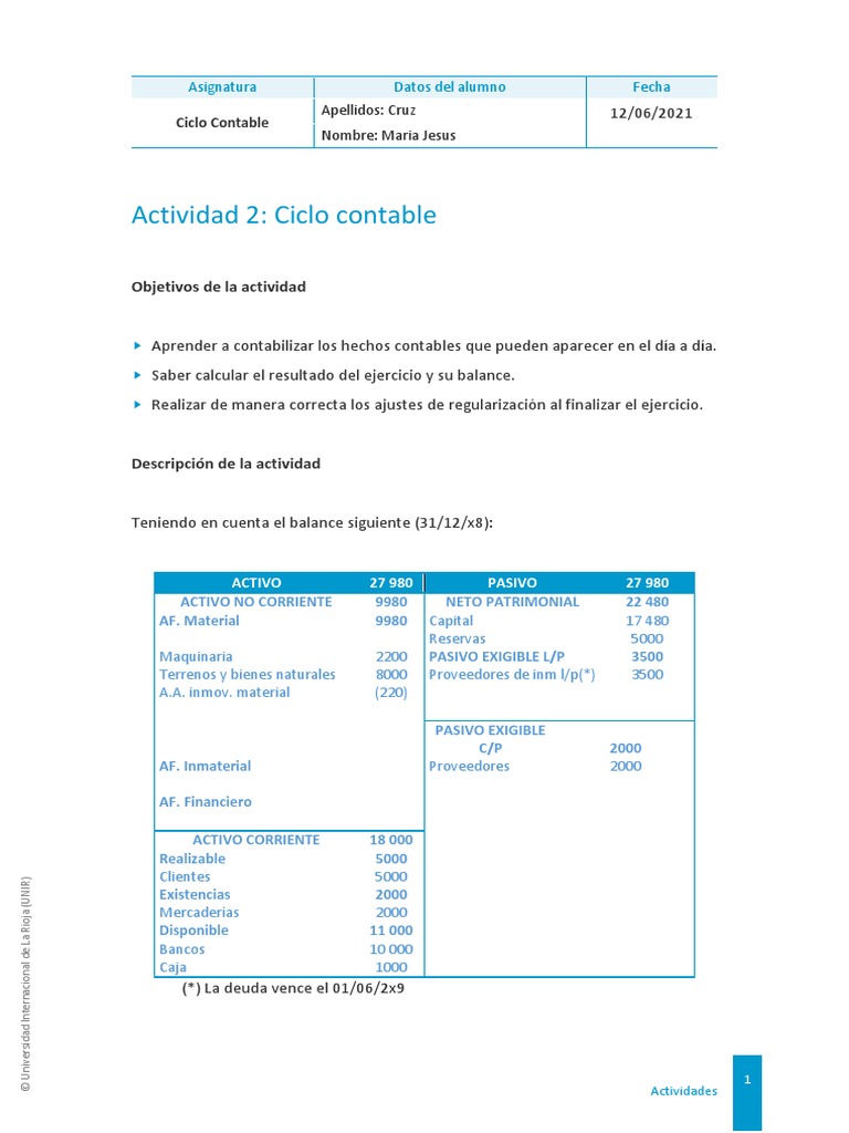 Actividad 2 Ciclo Contable | PDF | Contabilidad | Bancos