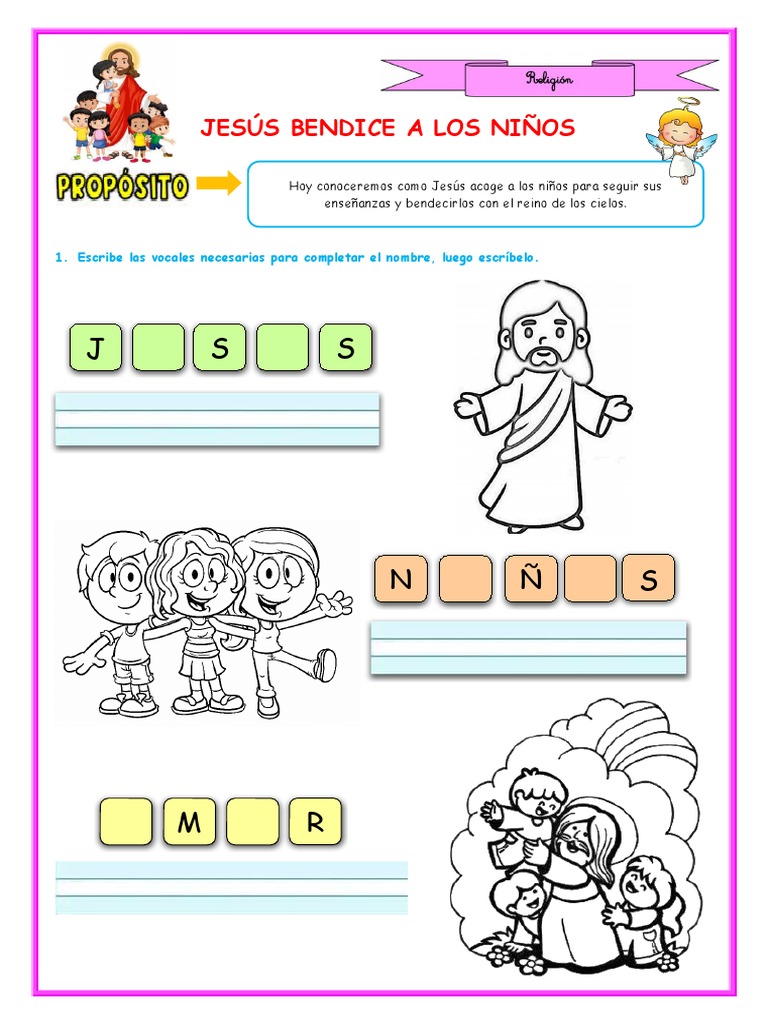 E1 Ficha D2 Religion Jesus Bendice A Los Niños | PDF