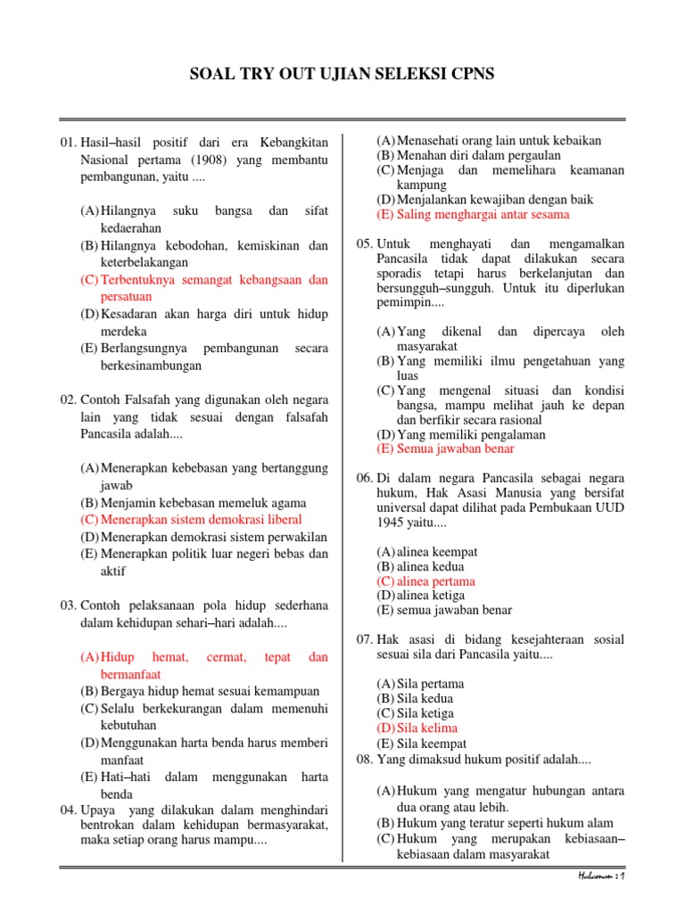 Contoh Latihan Soal CPNS Bagian 2 | PDF | Politik