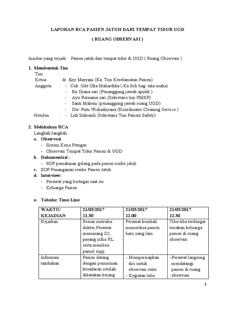 LAPORAN RCA Baruu | PDF