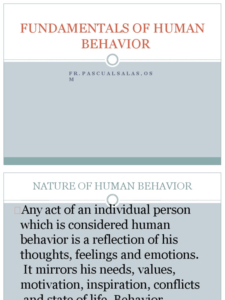 Fundamentals of Human Behavior: FR - Pascualsalas, Os M | PDF | Senses ...