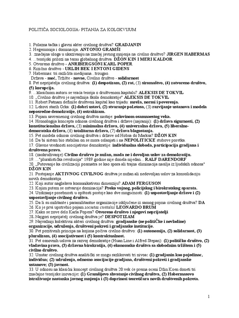 PS - Pitanja Za Kolokvijum, 14 | PDF